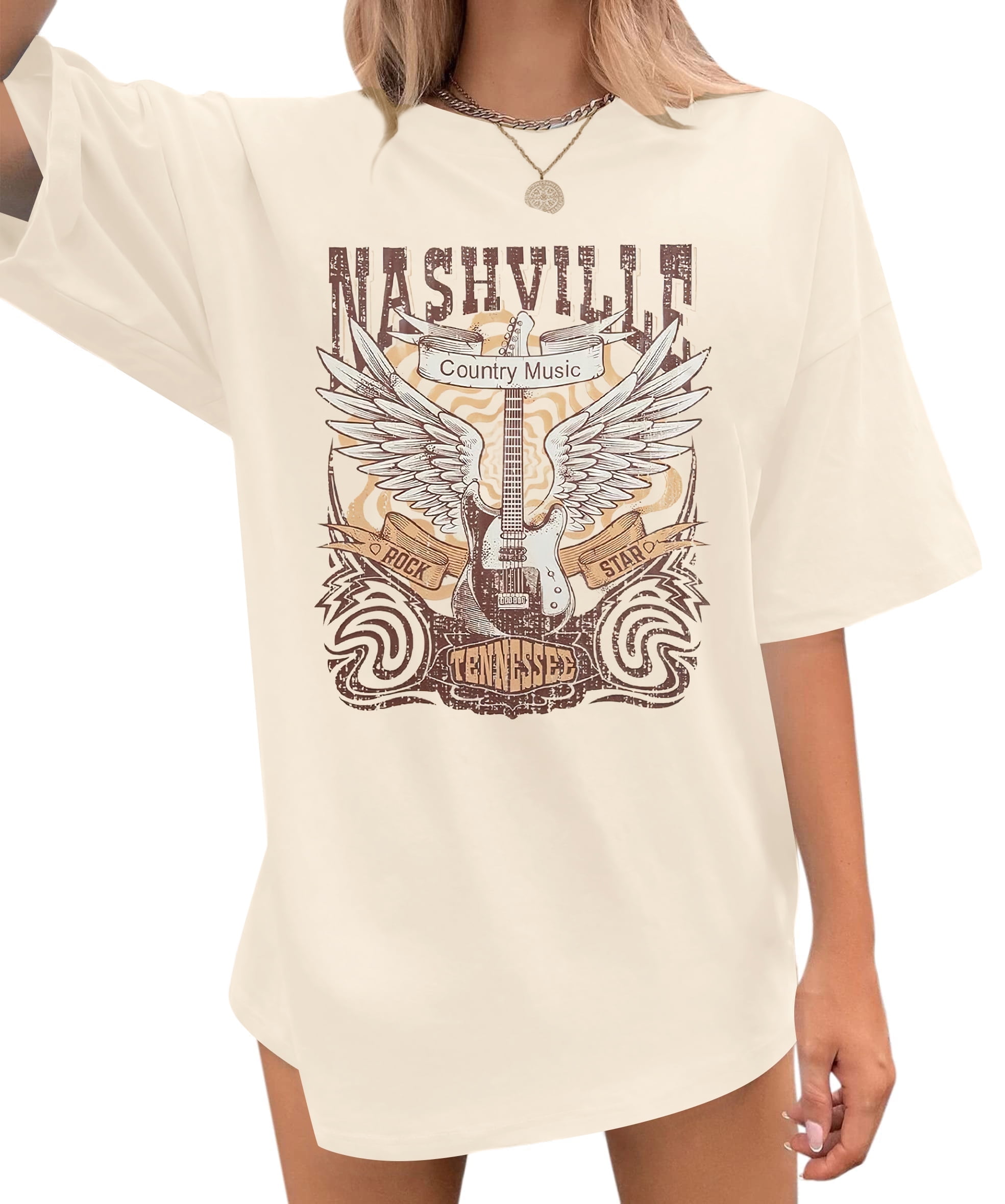 MOUSYA Womens Country Music Band Shirts Nashville Concert Graphic Tees ...