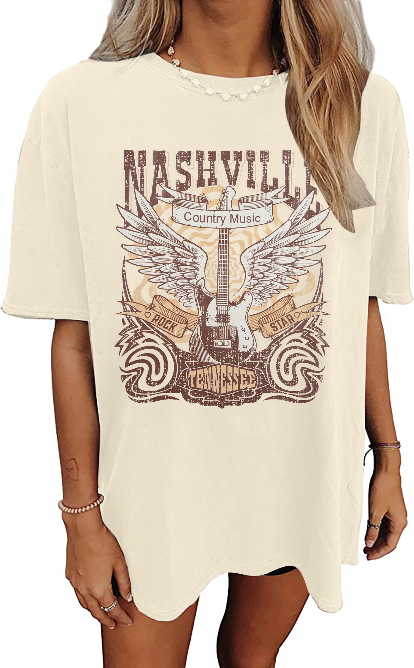MOUSYA Womens Country Music Band Shirts Nashville Concert Graphic Tees ...