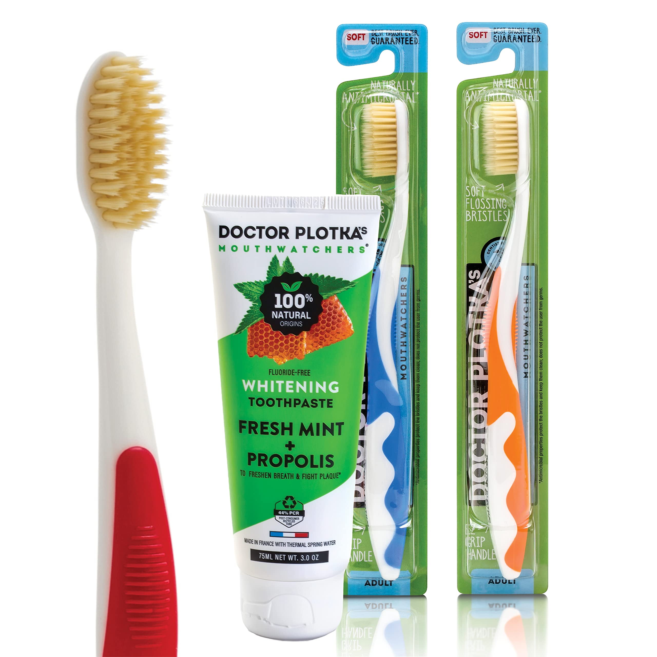 MOUTHWATCHERS Soft Flossing Toothbrush, MMF7 4 Pack Manual Soft ...