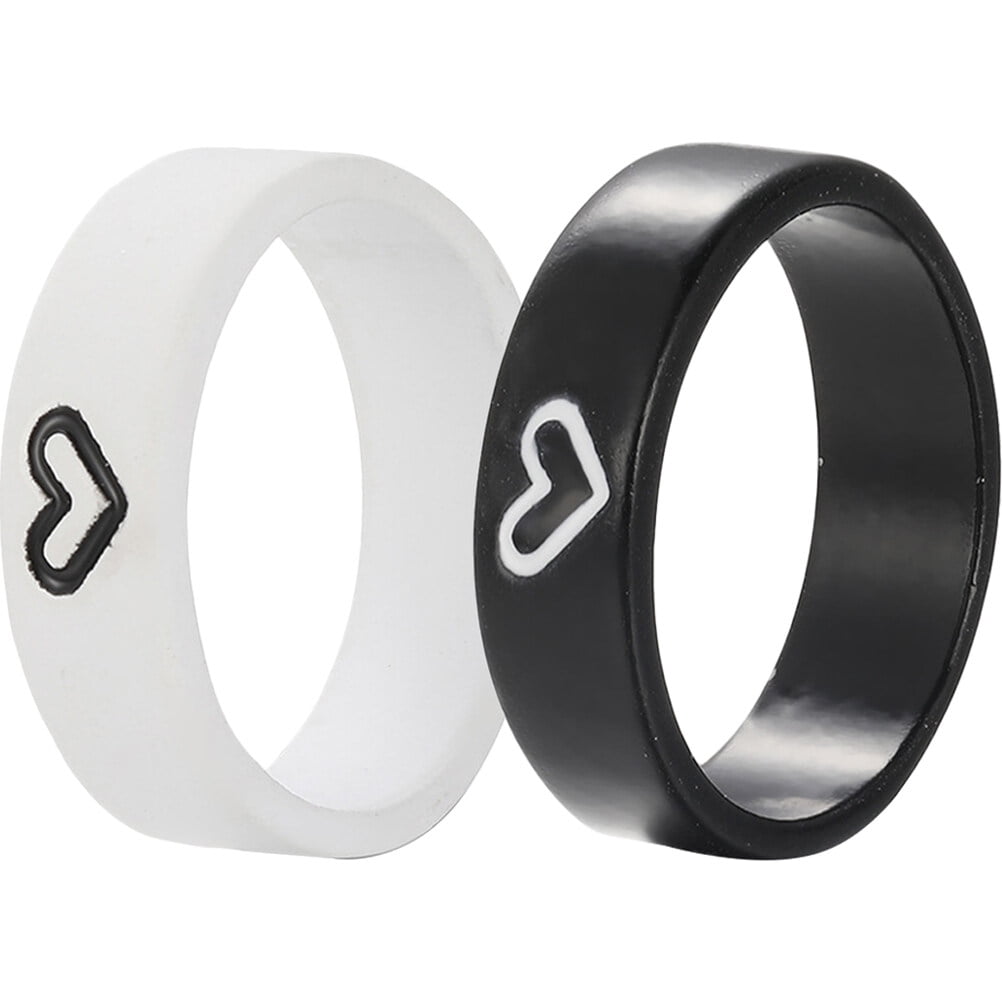 1 Pair Matching Rings Couples Rings Matching Heart Promise Rings ...