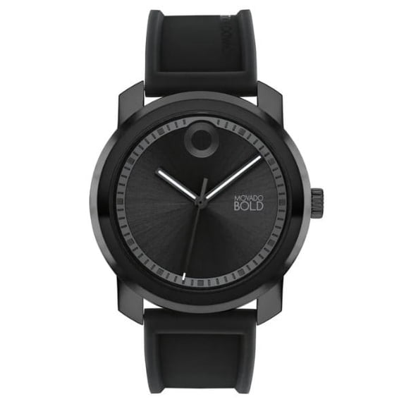 MOVADO 3601039 TREND PROPEL BLACK DIAL BLACK SILICONE BAND MENS WATCH ...