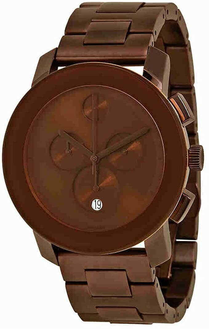 MOVADO BOLD CHRONOGRAPH BROWN DIAL BROWN 3600140 ION-PLATED MEN'S WATCH ...