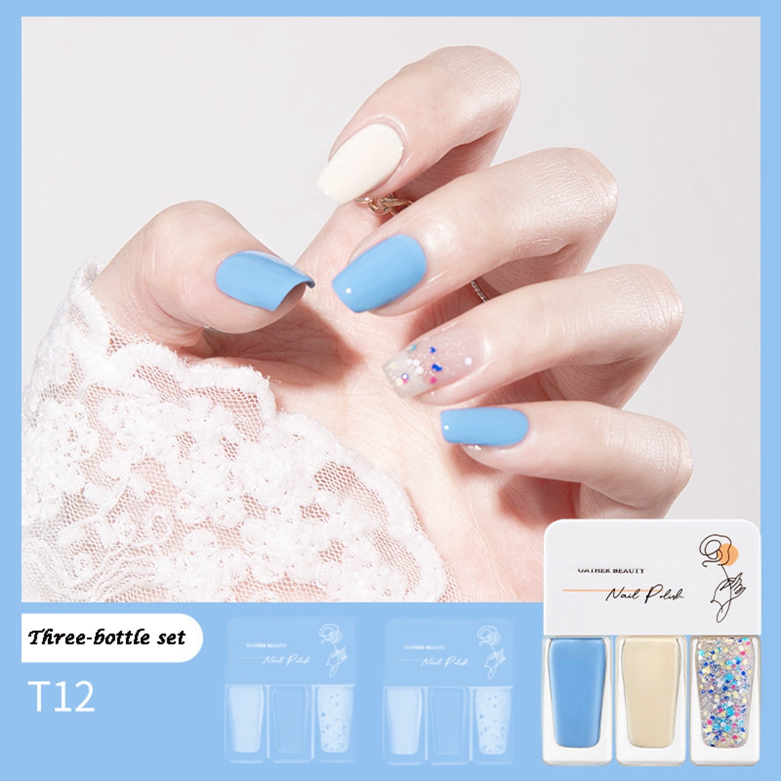 MOVAWAKY 20 Colors 3 Pack Combination Nail Polish Easy Peel No Bake ...