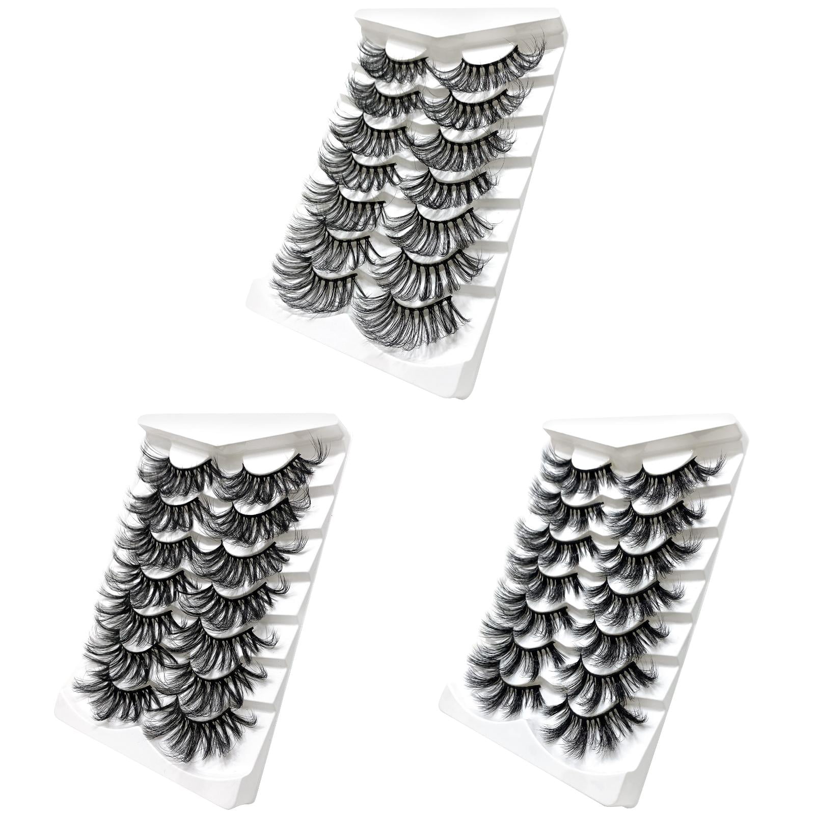 MOVAWAKY False Eyelashes Lashes Pack 7 Pairs 8D Dramatic Eyelashes ...
