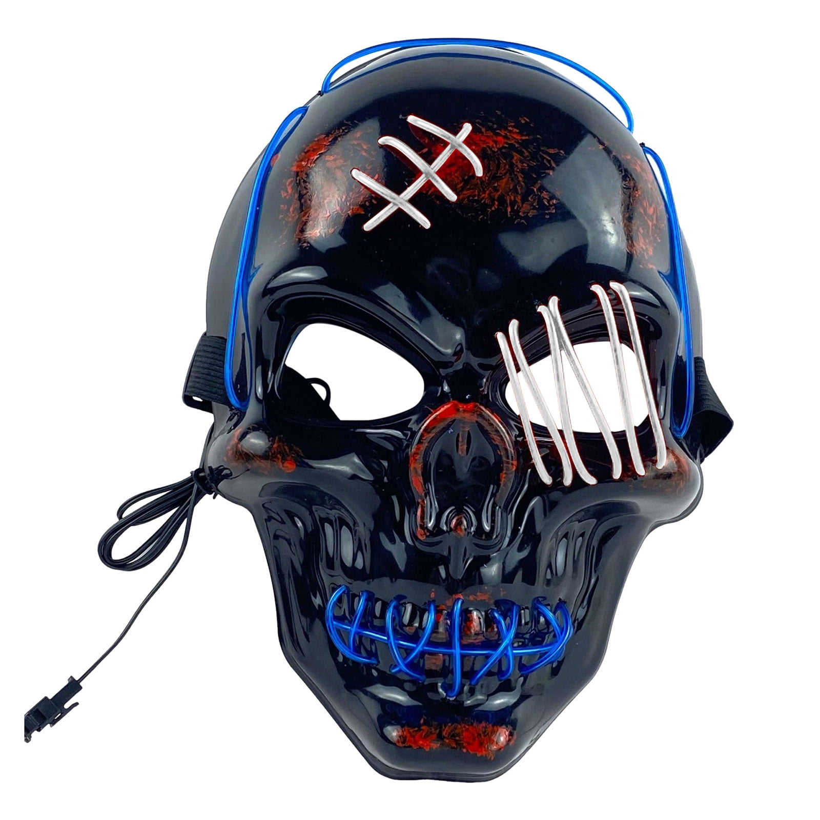 MOVAWAKY Glowing Hood Cold Light Hood Cheering Prop Party Skeleton Man ...