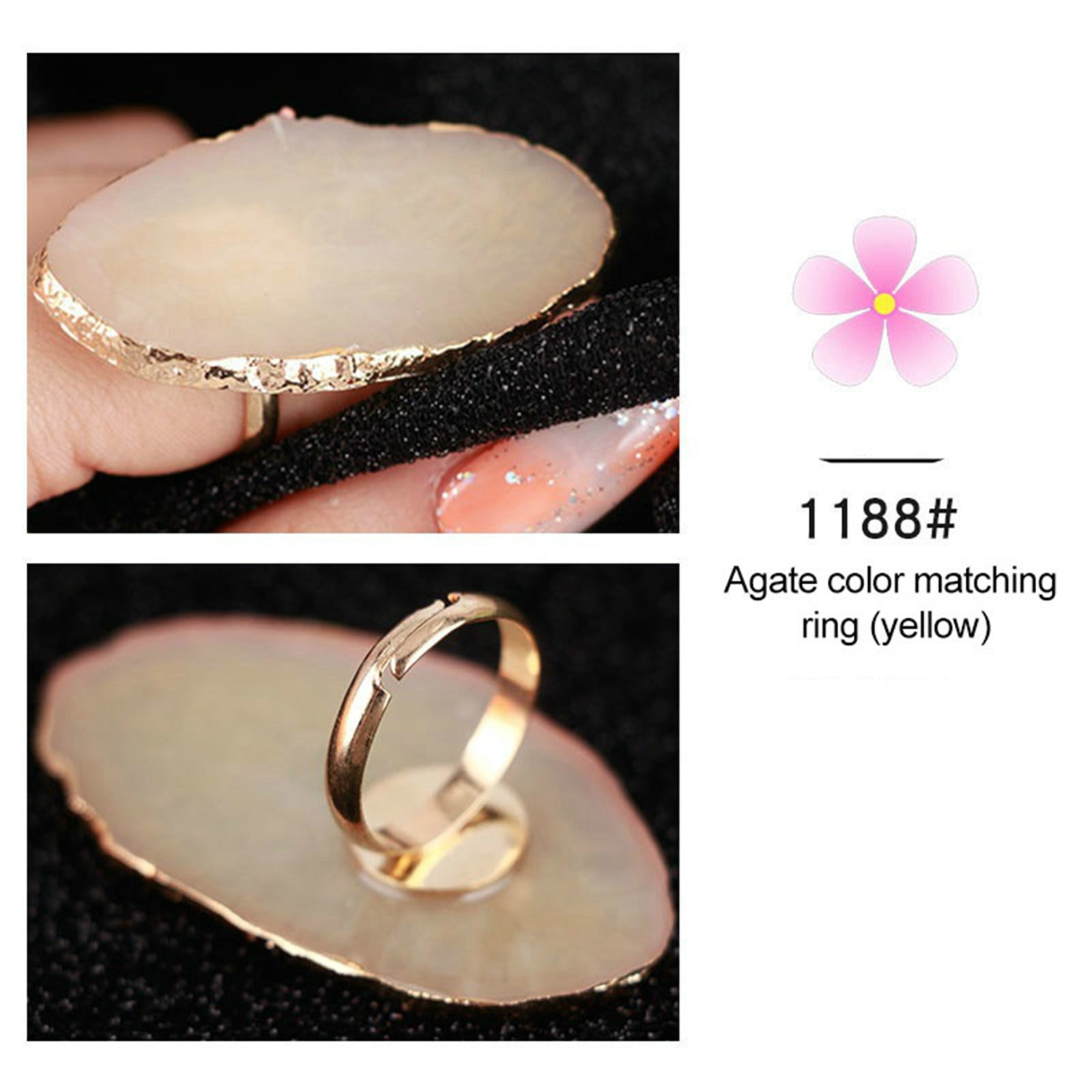 Movawaky Nail Finger Ring Drawing False Nail Tips Color Mixing Screen Diy Silk Wrap For Nails