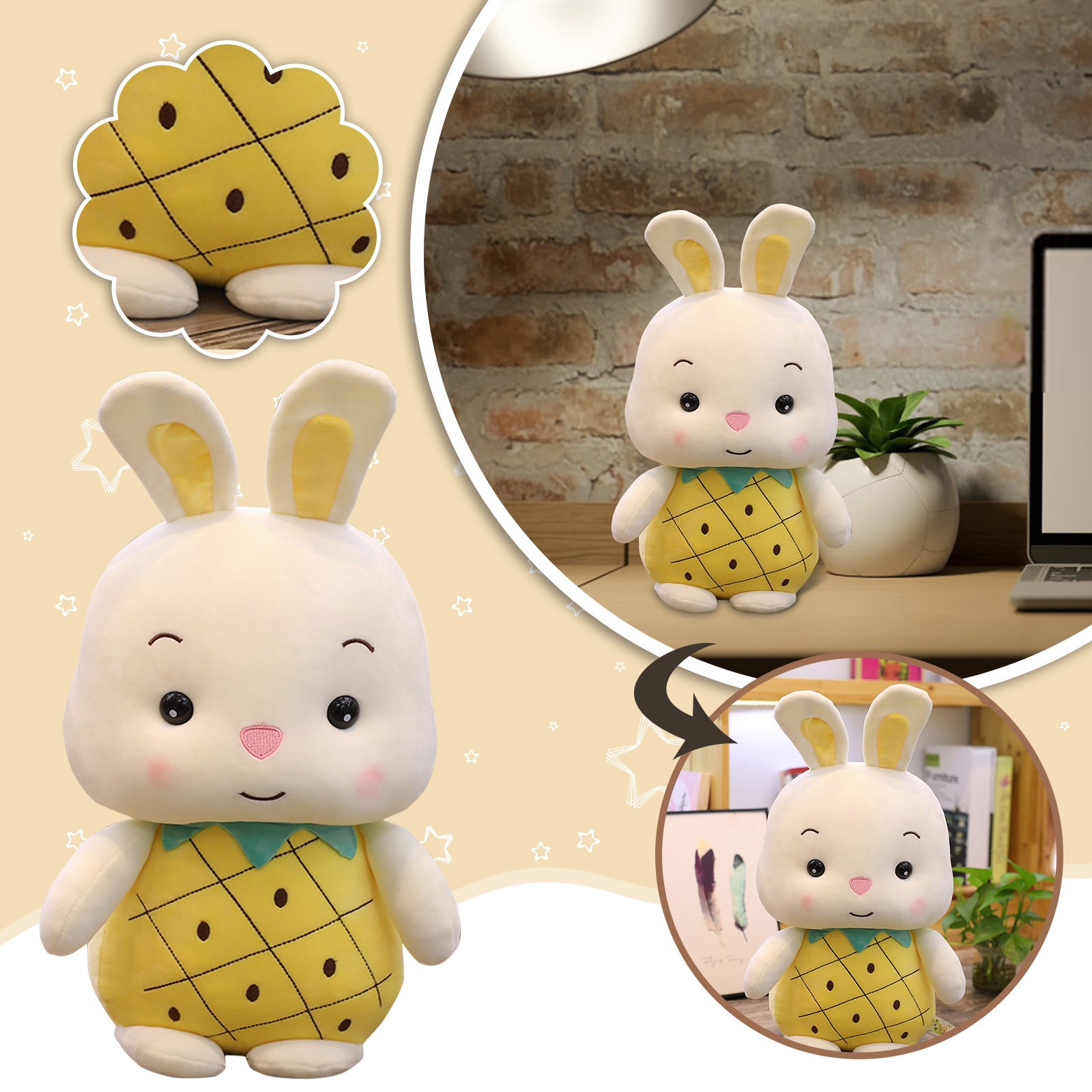 MOVAWAKY Soft Fruit Rabbit Toy Pineapple Rabbit Toy - Walmart.com