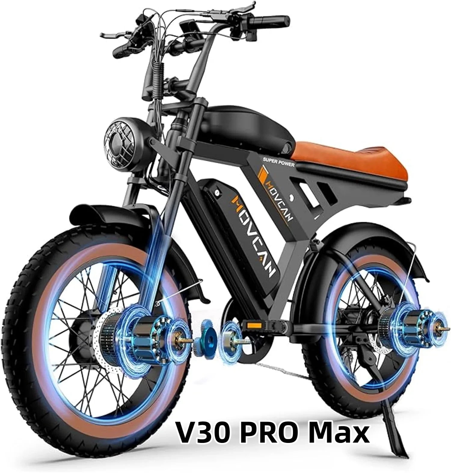 MOVCAN V30 Pro Max Electric Bike for Adults, 3000W(Peak) Motor, 20" Fat ...