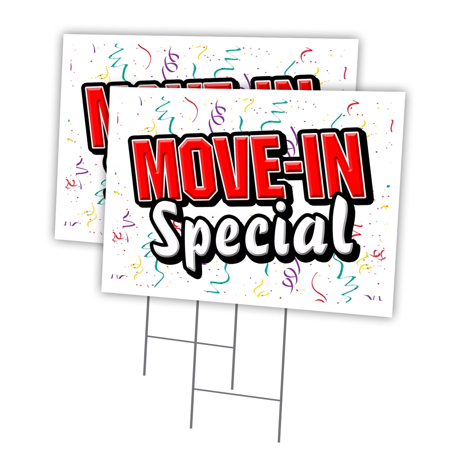 MOVE-IN SPECIAL 2 Pack Of 12" x 16" Yard Sign & Stake | Advertise Your ...