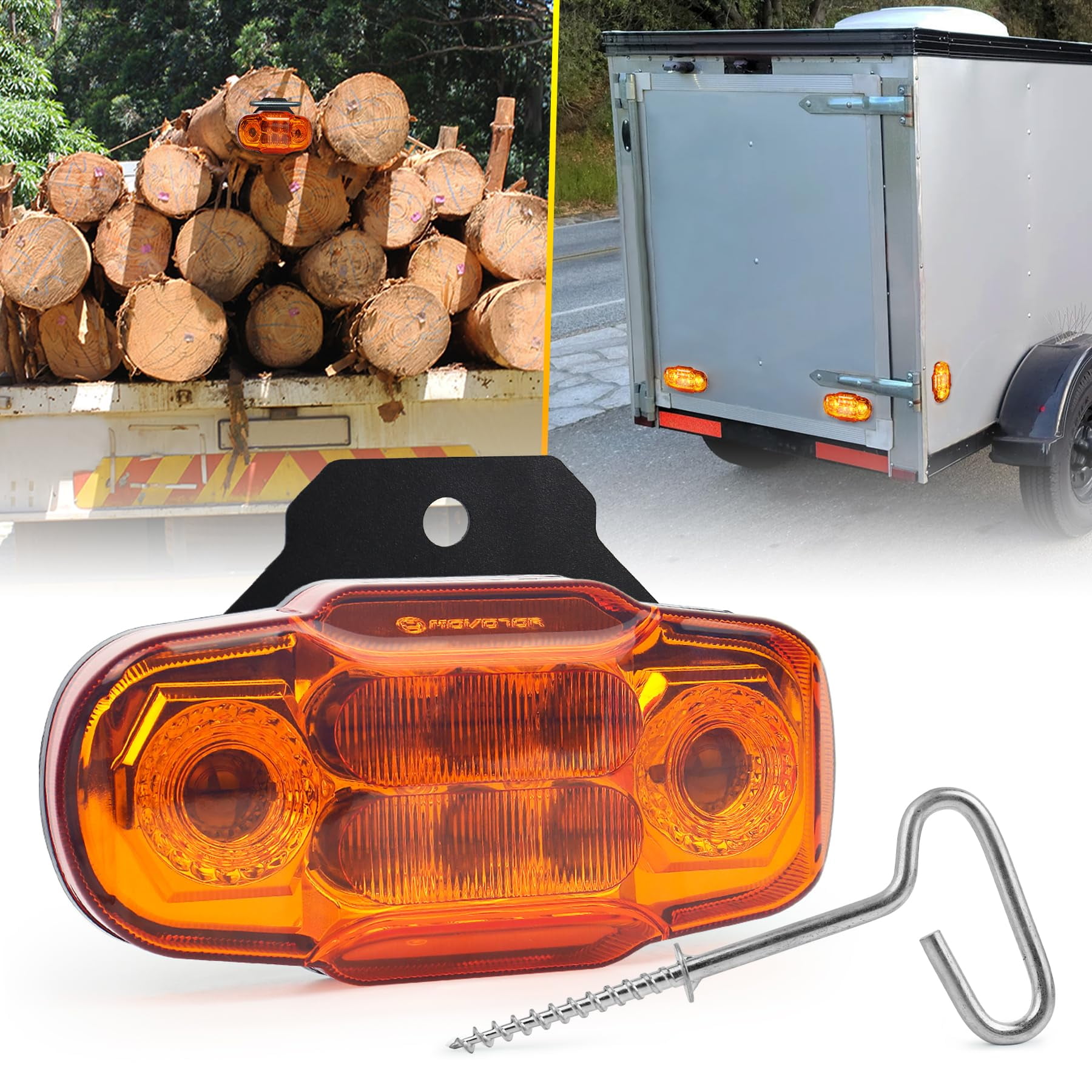 MOVOTOR Wireless Logger Light RRF12 Kit, Magnetic Amber LED Warning ...