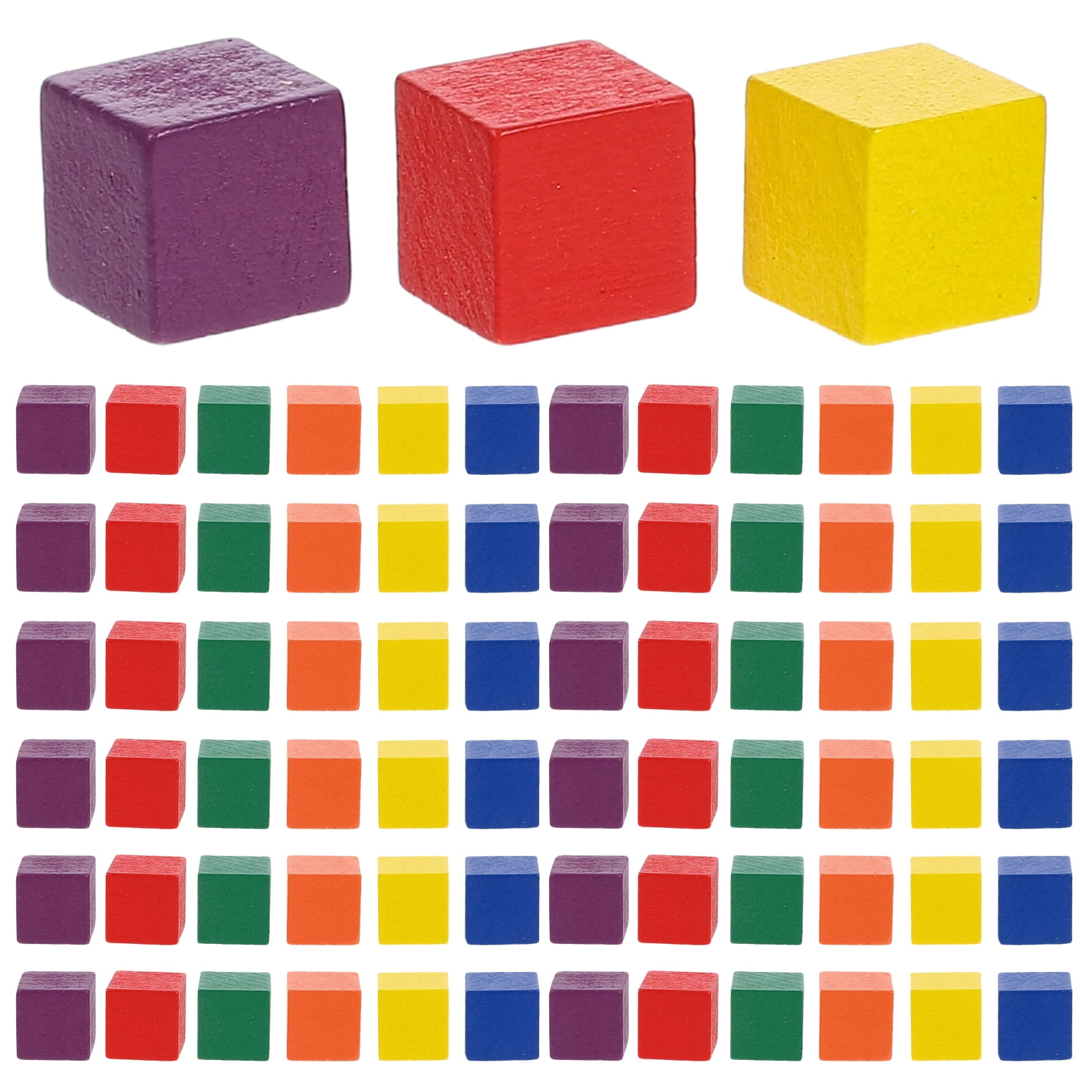 MOVTOTOP 100pcs DIY Square Cubes Wooden Craft Cubes Accessories DIY ...