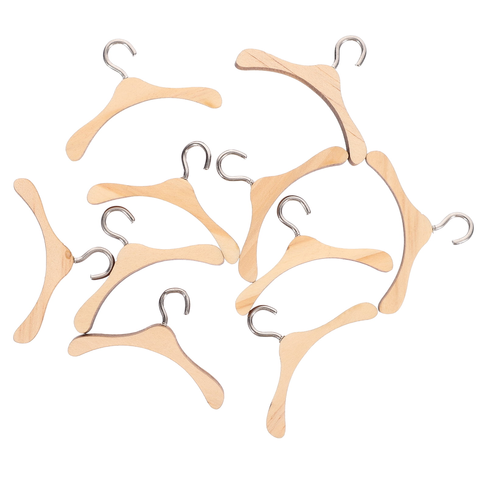 MOVTOTOP 10pcs Wooden Hanger BJD Dolls Hanger Wooden Clothes Hanger ...