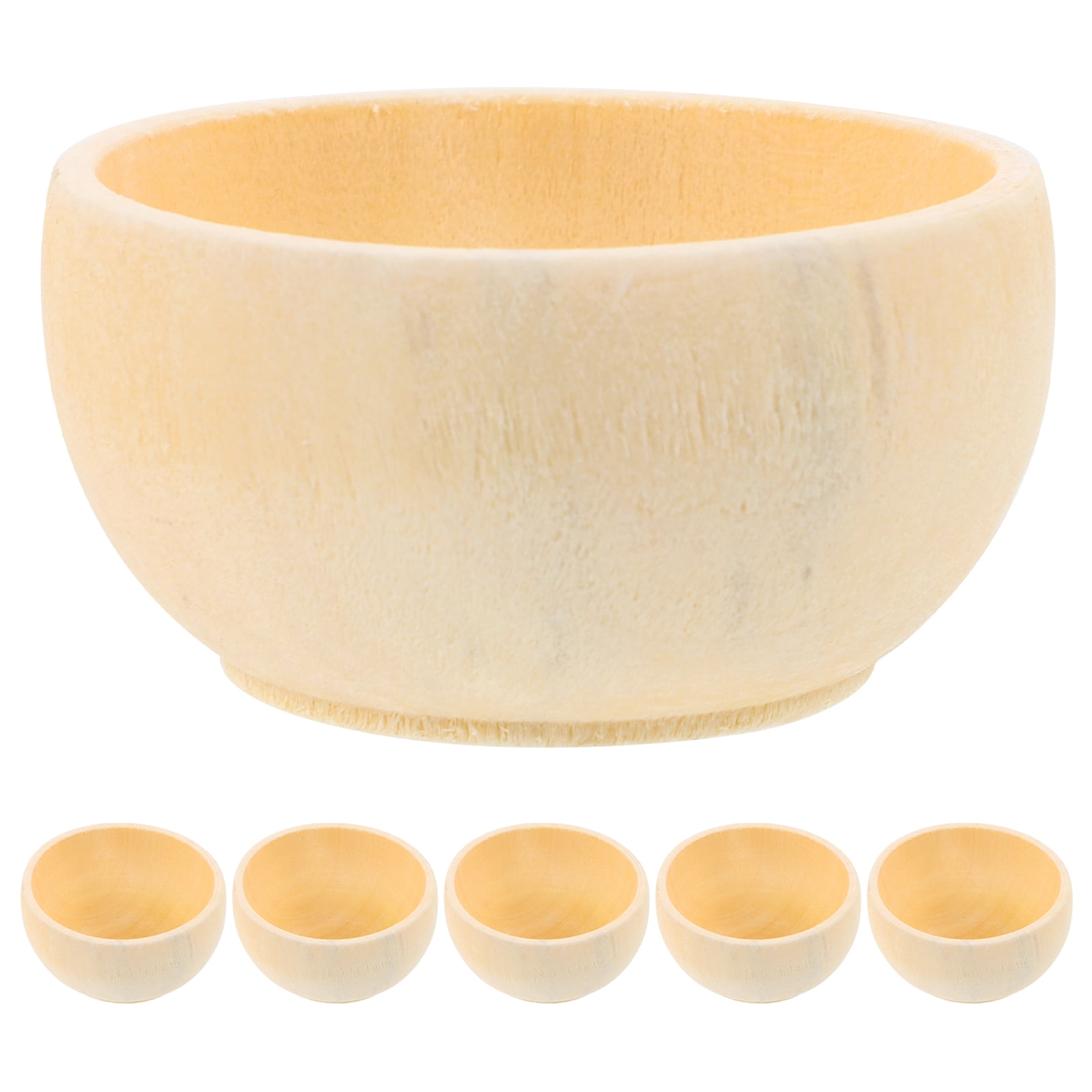 MOVTOTOP 5 pcs Wooden Craft Bowls Unfinished Wooden Bowls Unpainted ...