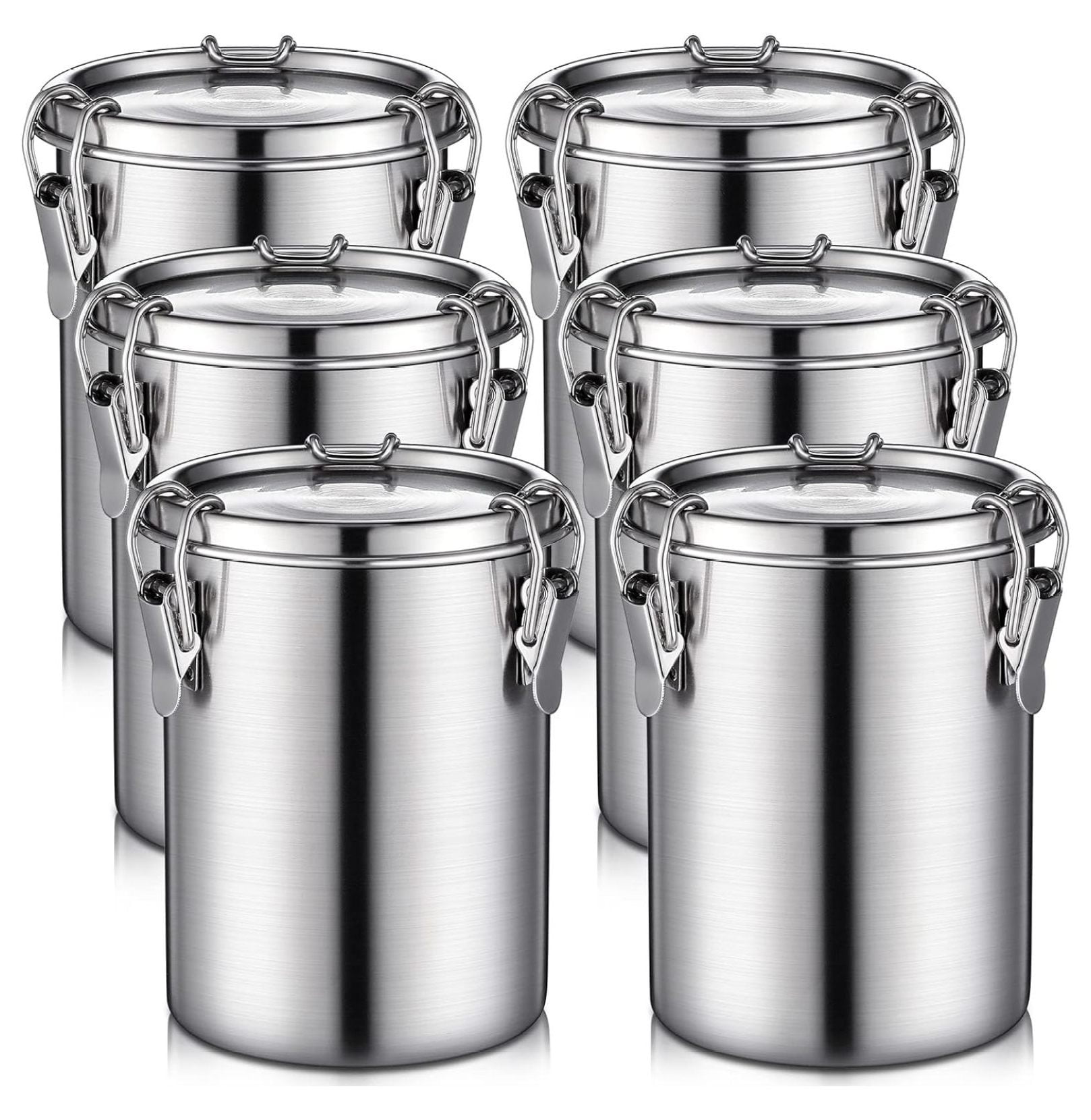 MOWENTA 6 Pack 34 Oz Stainless Steel Canisters Set Stainless Steel ...