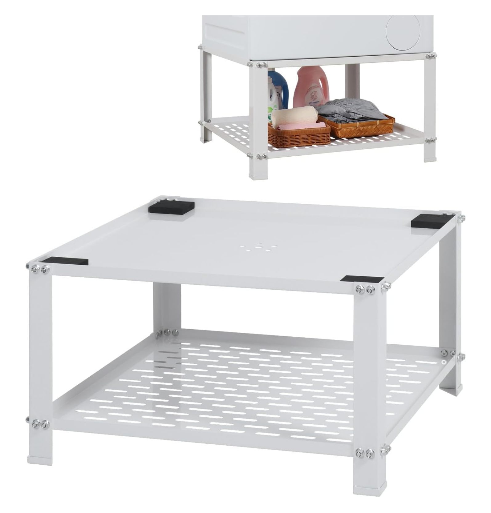 MOWENTA Laundry Pedestal with Storage Shelf-Universal Washing Machine ...