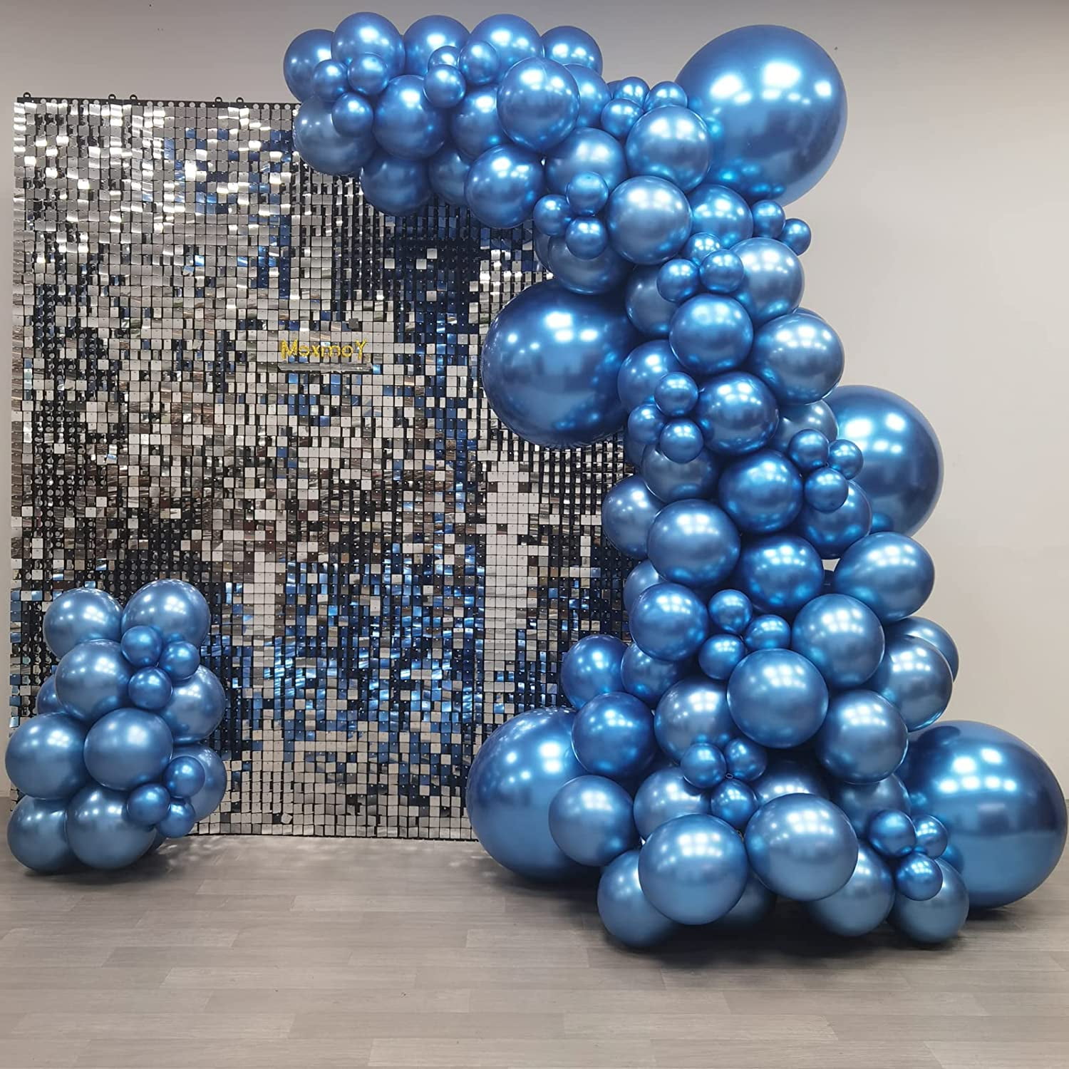 MOXMAY 100 Pieces Chrome Blue Balloons 18In 12In 10In 5In Different ...