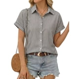 MOYIKO Short Sleeve Summer Tops for Women Casual Button Down Shirts ...