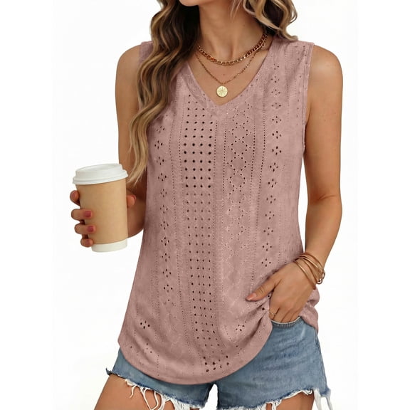 ASDFVBKG Tank Top for Women Loose Fit Sleeveless V Neck Camisole Tops ...