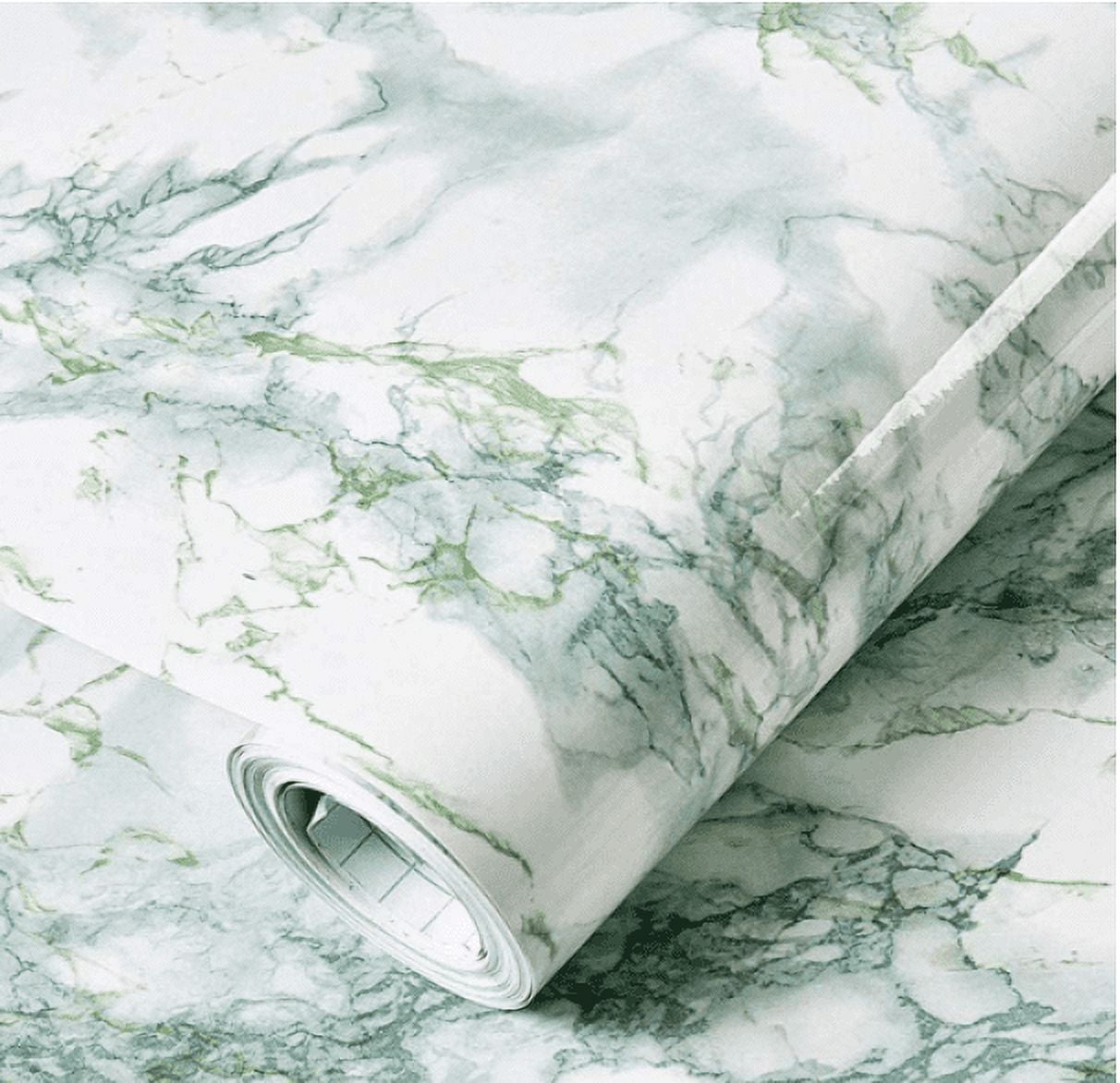 MOYISHI 24x118inch Green Marble Adhesive Film Removable Wallpaper ...