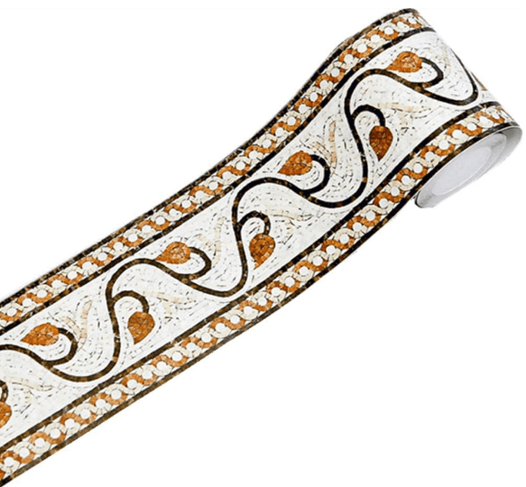 MOYISHI 3D Mosaic Embossed Wallpaper Border Floral Wall Border Paper ...