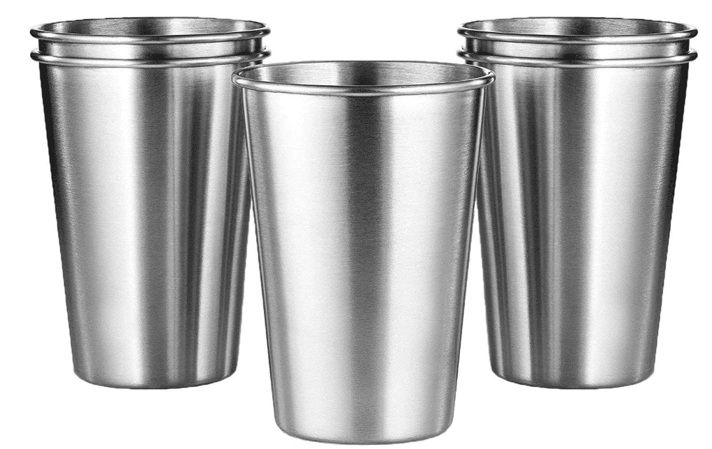 MOYISHI 5 Pack 16 Ounce Stainless Steel Pint Cups Shatterproof Cup ...