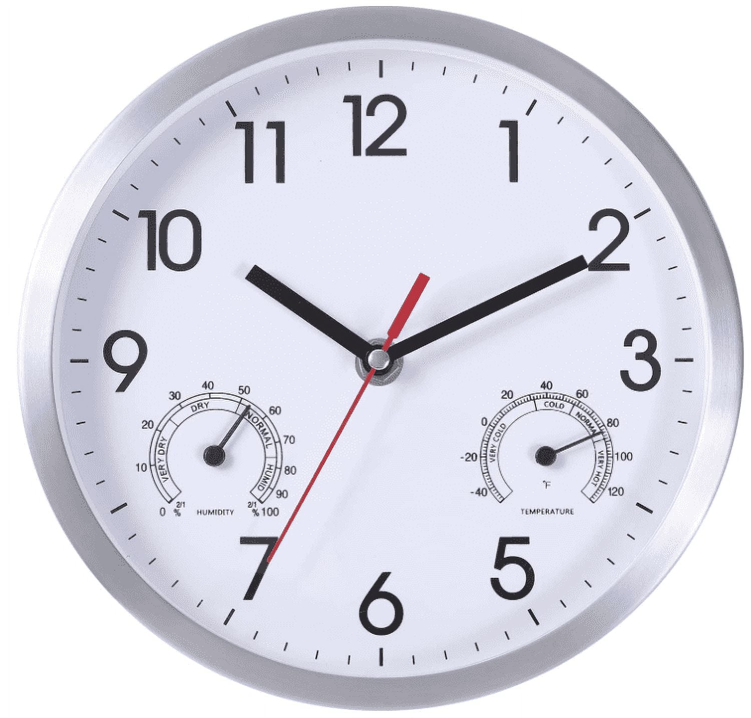 MOYISHI 8 "Wall Clock with temperature and humidity battery powered ...