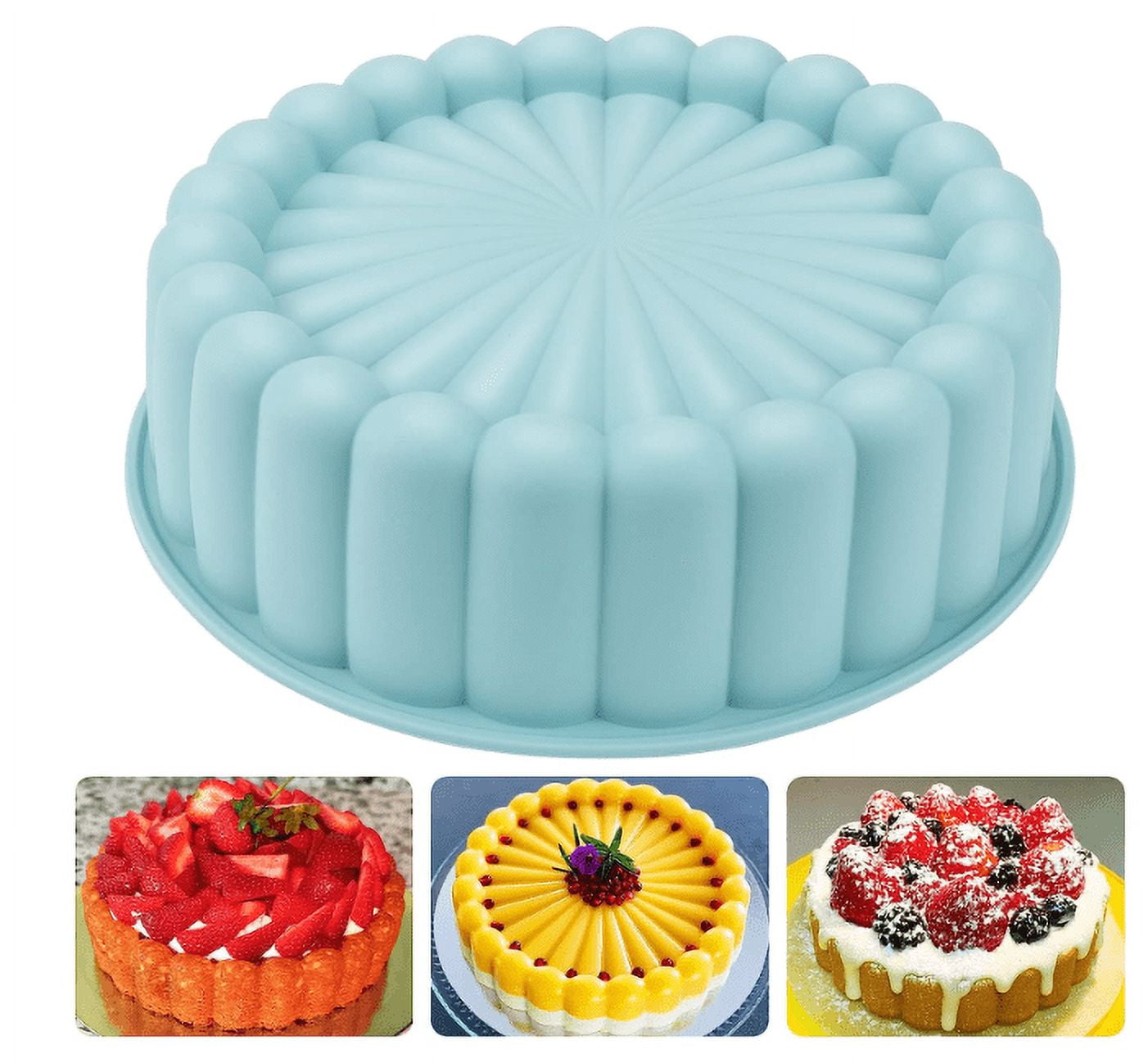 MOYISHI Charlotte Cake Pan Silicone, Nonstick, 8 inch Round Cake Molds ...