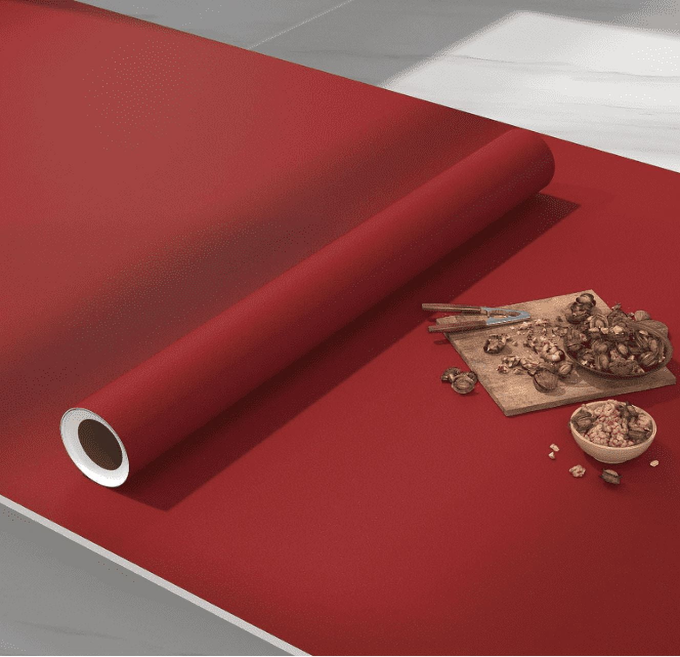 MOYISHI Contact Paper 15.7"x197" Solid Red Wallpaper Peel and Stick ...