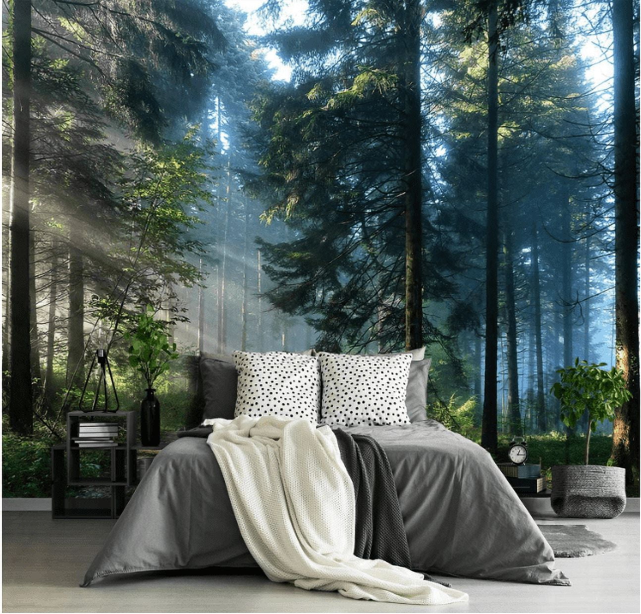 MOYISHI Foggy Green Forest Wallpaper Living Room Extra Large Nature ...