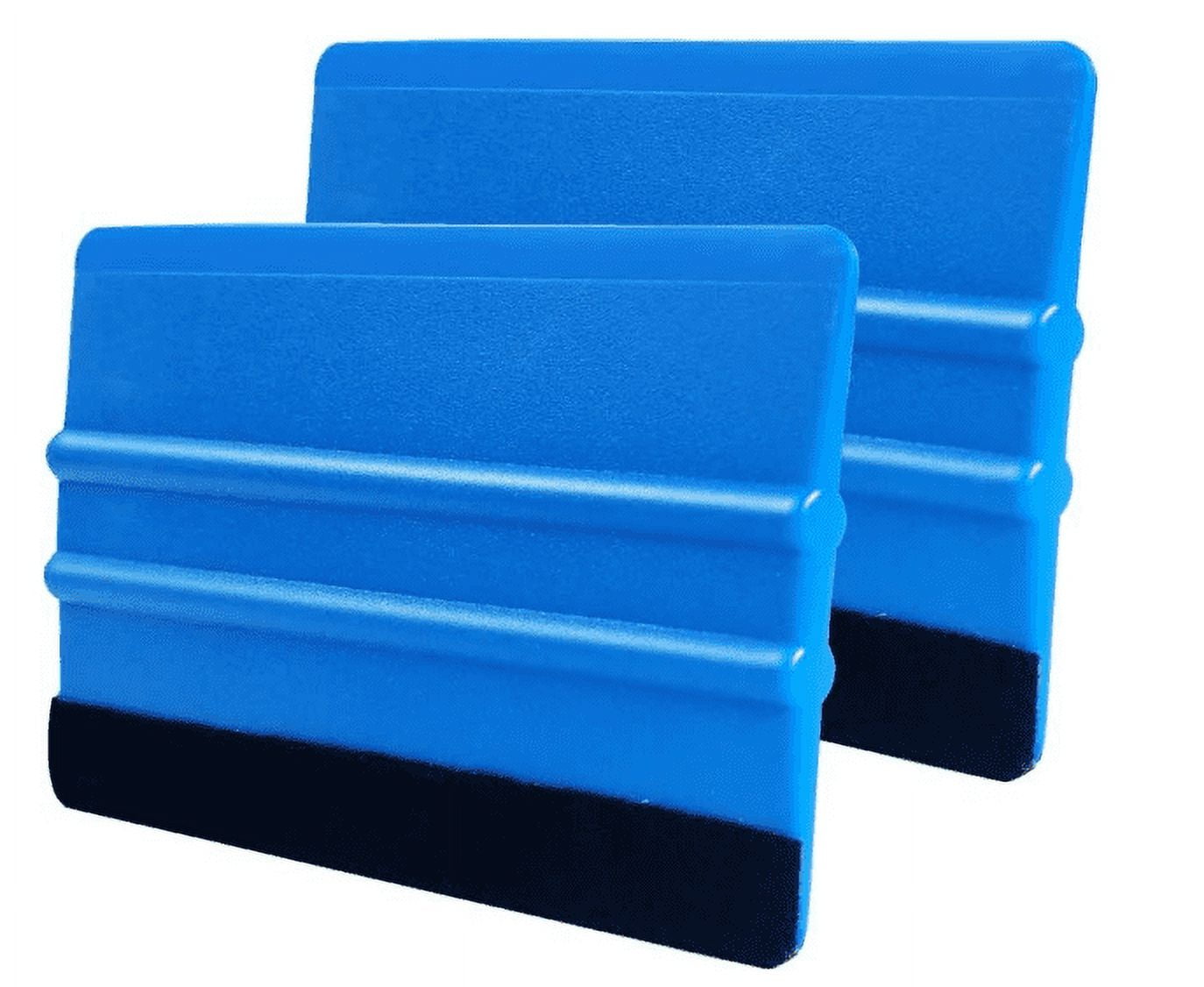 MOYISHI Plastic Blue 4 Inch Felt Edge Squeegee with Black Felt Edge Car ...