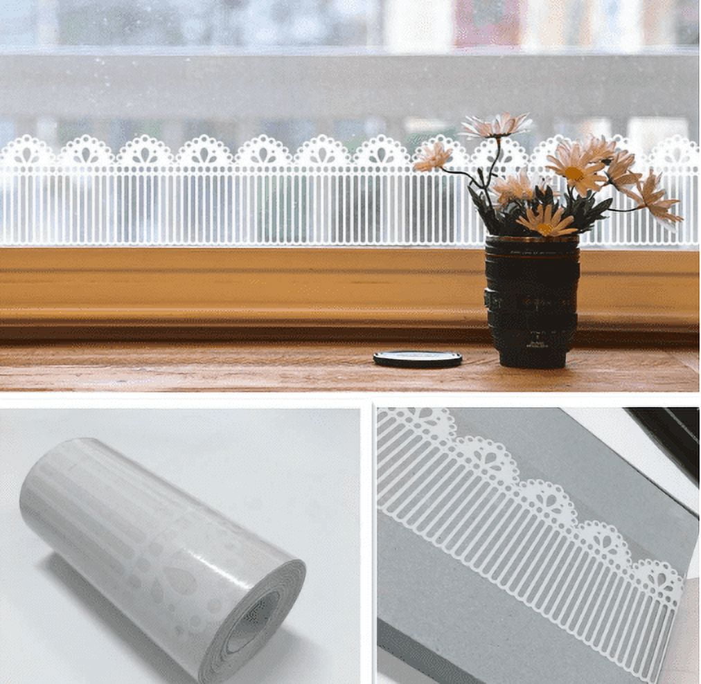 MOYISHI Self Sticking White Lace Transparent Removable Wallpaper Border ...