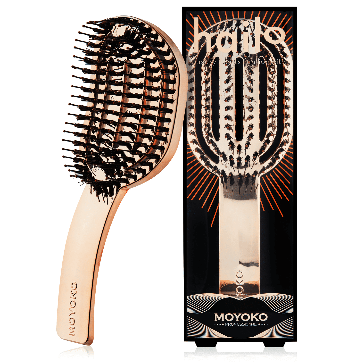 MOYOKO Detangling Brush, Rose Gold Chrome, Ergonomic No-Tangle Design, All Hair Types - Walmart.com