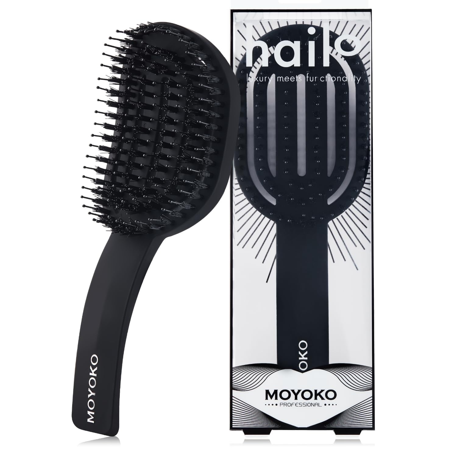MOYOKO Detangling Hair Brush for Wet & Dry Hair, No Pull Detangling ...