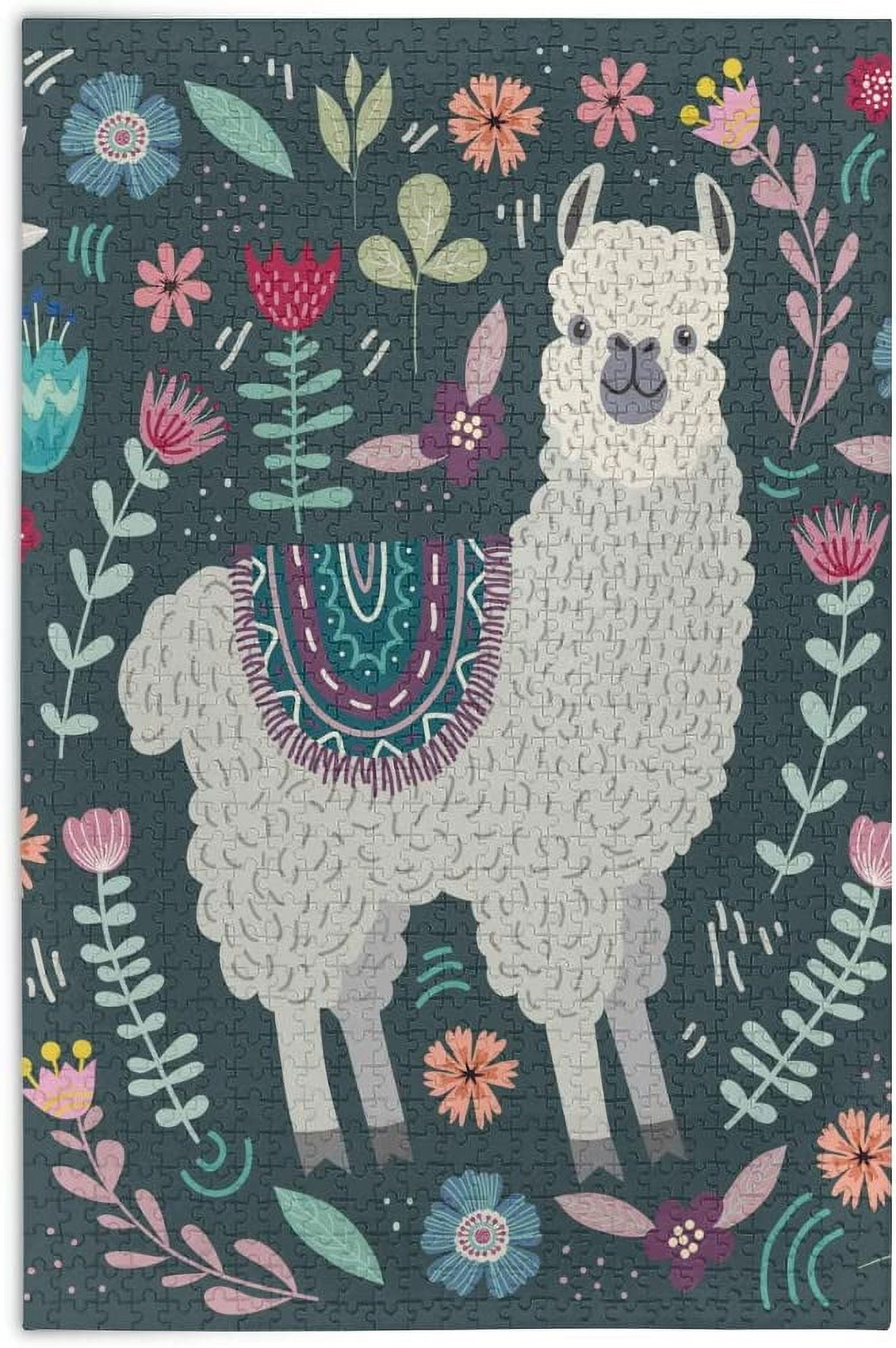 MOYYO 1000 Piece Jigsaw Puzzle for Adults Kids, Cute Llama Alpaca with ...