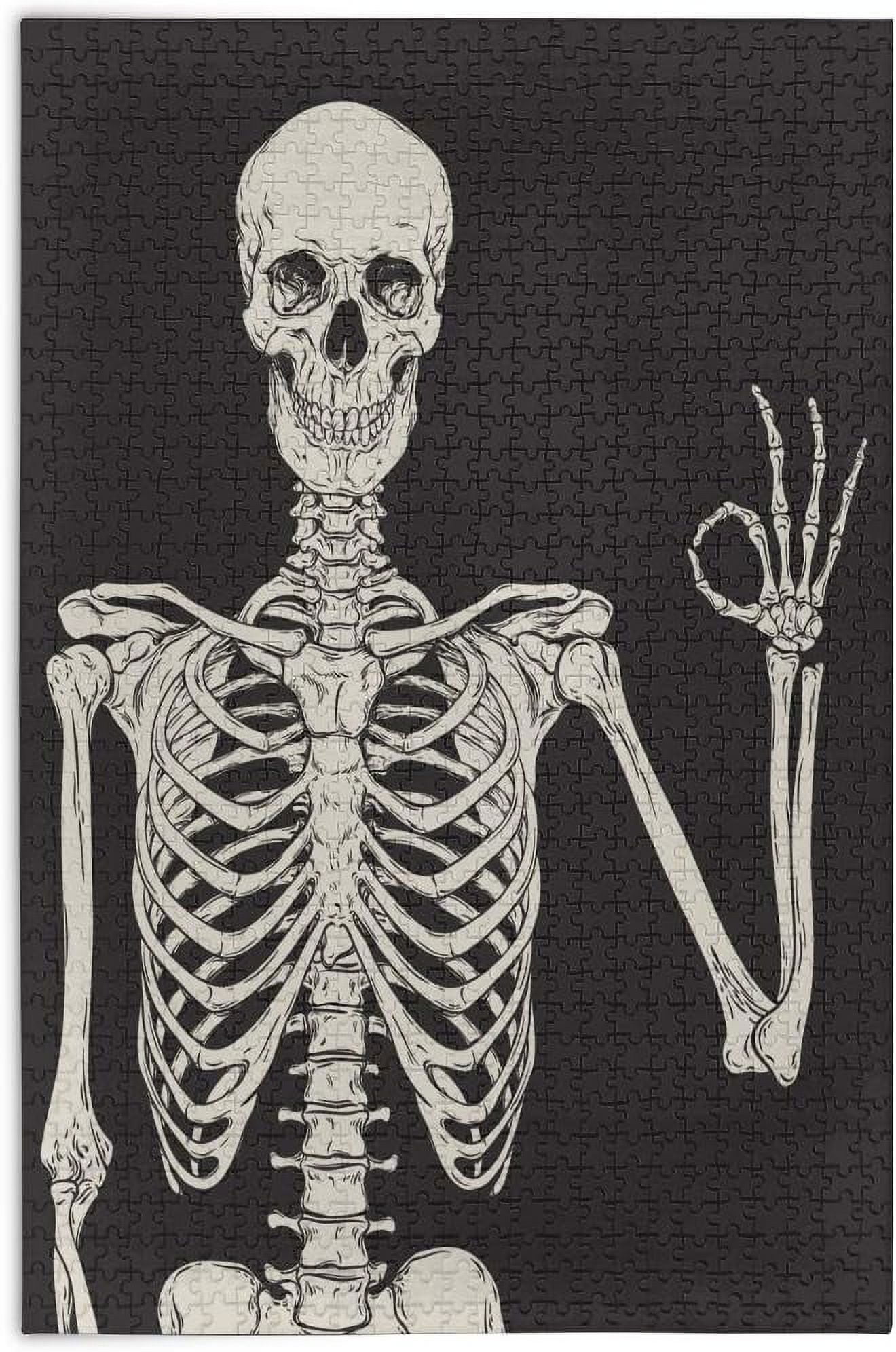 MOYYO 1000 Piece Jigsaw Puzzle for Adults Kids, Human Skeleton Gothic ...