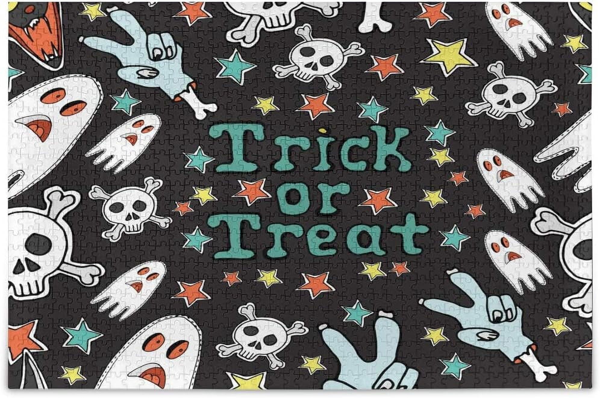 MOYYO 500 Piece Jigsaw Puzzle for Adults Kids, Halloween Cartoon Skulls ...