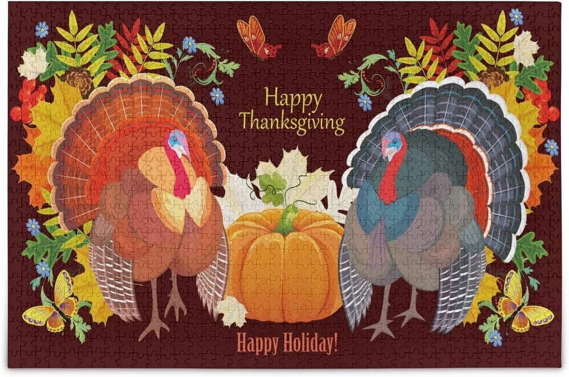 MOYYO 500 Piece Jigsaw Puzzle for Adults Kids, Happy Thanksgiving ...