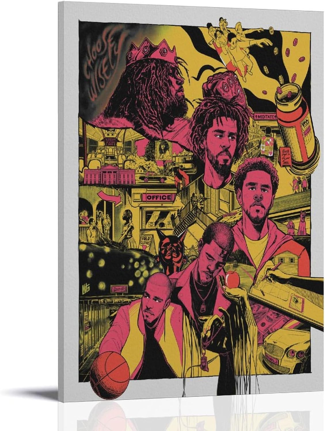 MOZEU J Cole Poster Rapper Hip-hop Comic Art Poster Posters for Room ...