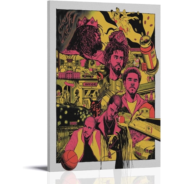 MOZEU J Cole Poster Rapper Hip-hop Comic Art Poster Posters for Room ...