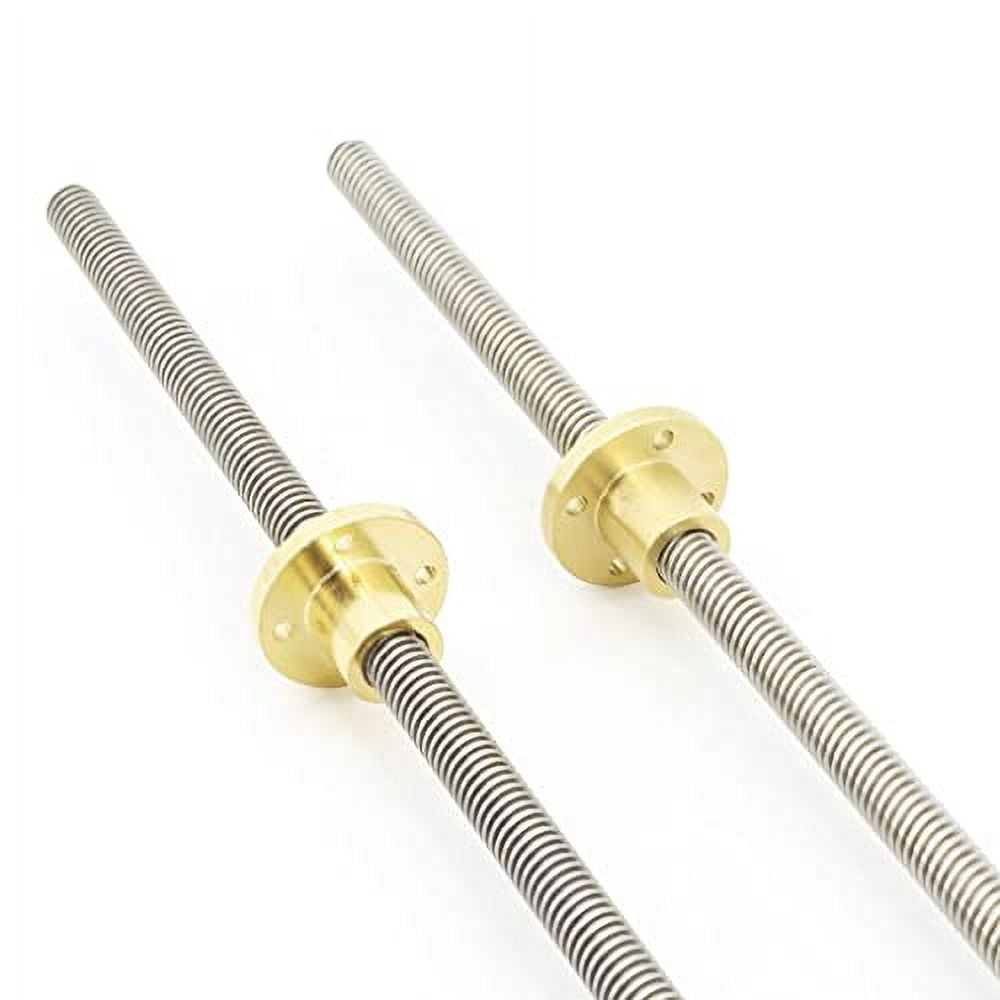 MOZTO 1pcs 304 Stainless Steel T12 Screw Length 500mm with Brass Nut, Lead 2mm 3mm 4mm 8mm 12mm ...