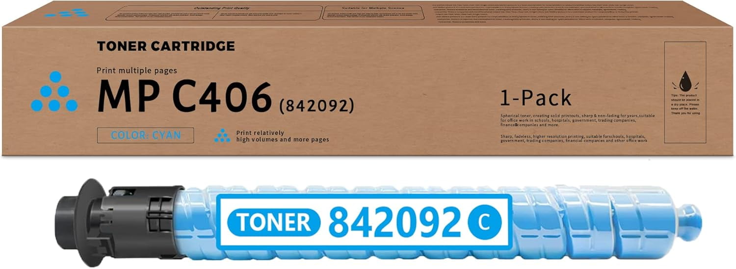 MP C406 Toner Cartridge - Lovn Compatible MP C406 842092 Toner ...