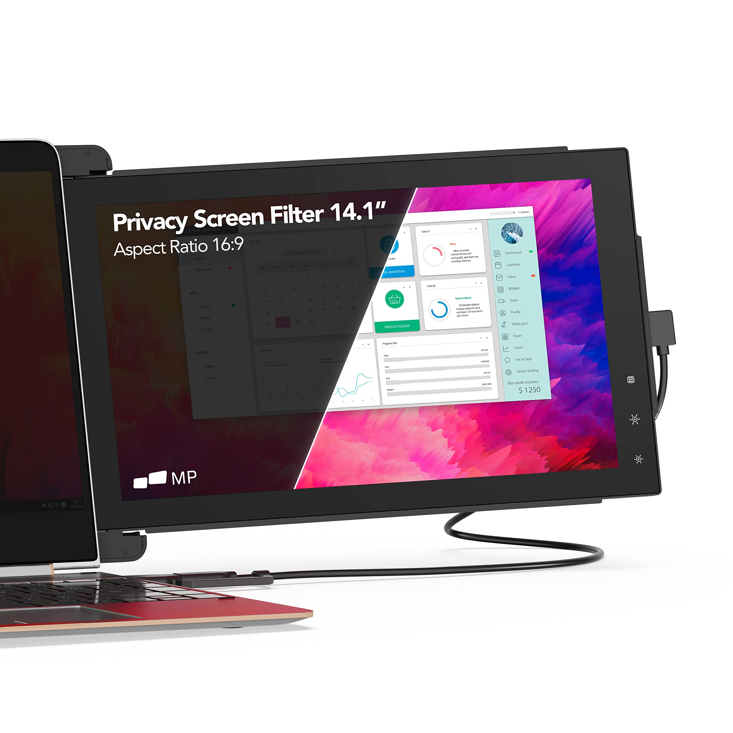 MP Moblie Pixels Laptop Privacy Screen 14.1 inch Filter for 16:9 ...