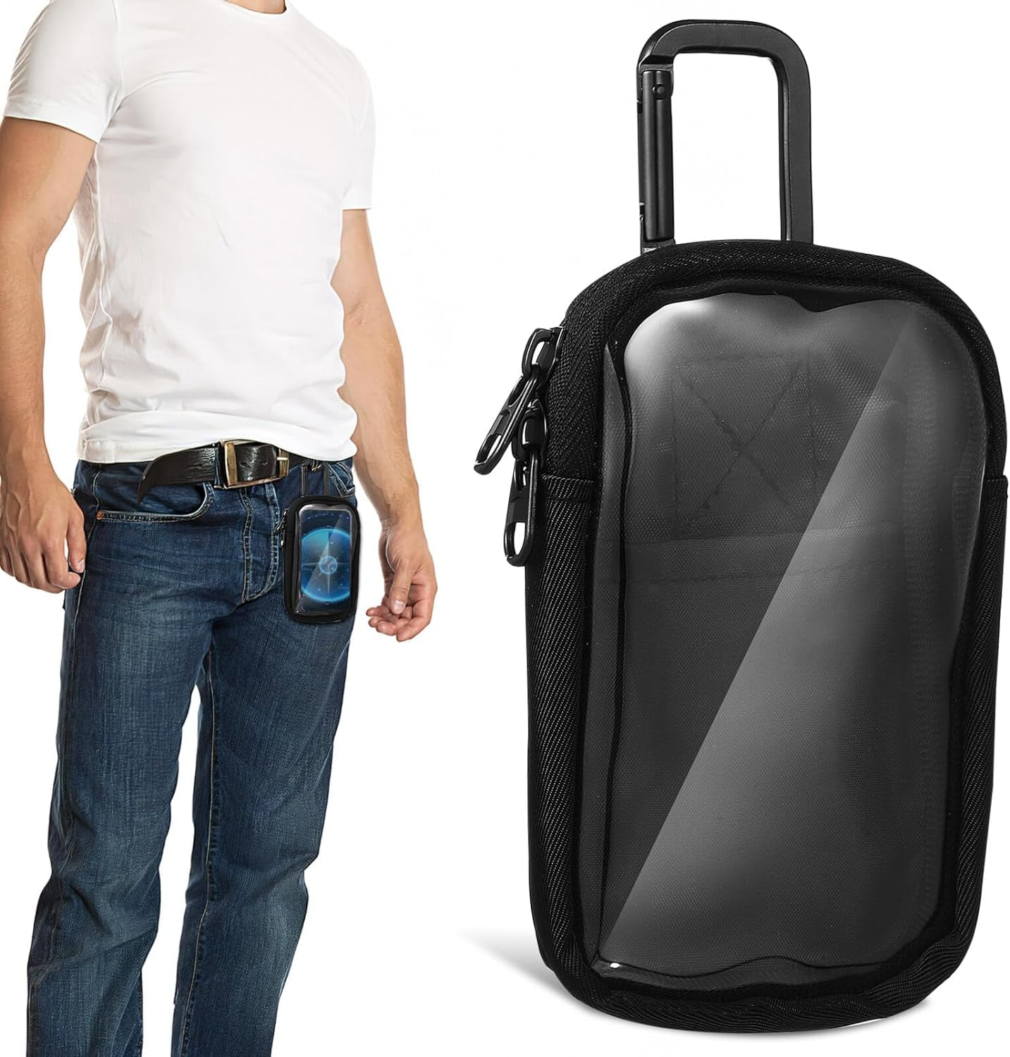 MP3 & MP4 Player Carry Case Bag with Clear Window Travel Carrying Case ...