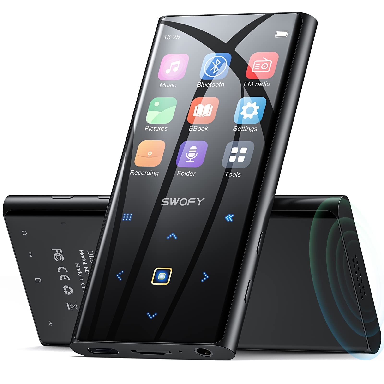 SWOFY 32GB MP3 Music Player, Small Digital Device with Bluetooth 5.0 ...