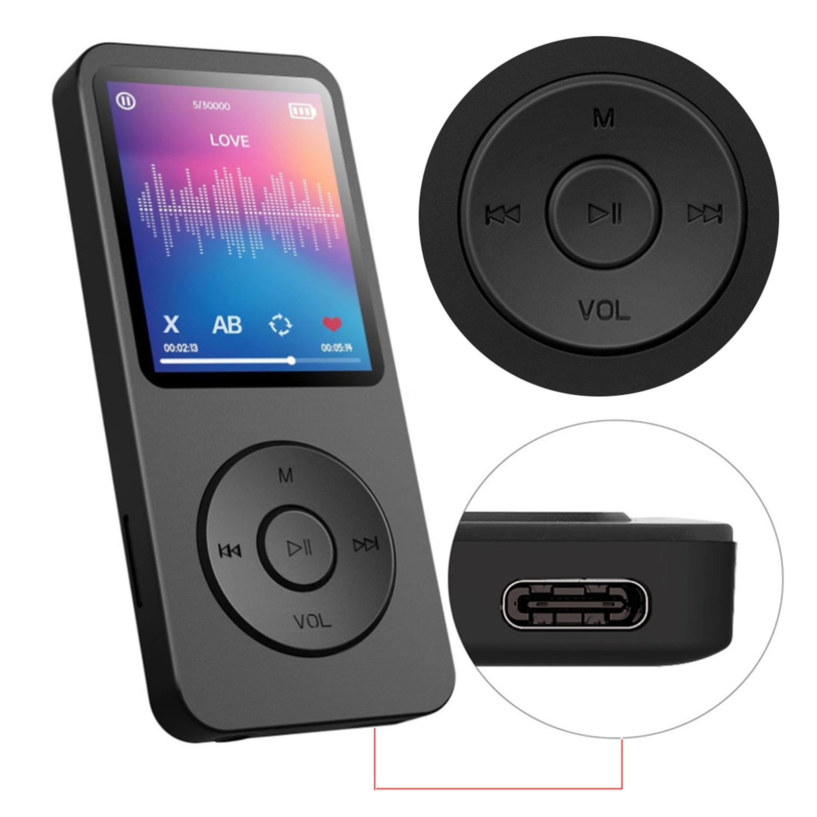 MP3 Player 1.8 in Screen HiFi Lossless Music Player Bluetooth ...