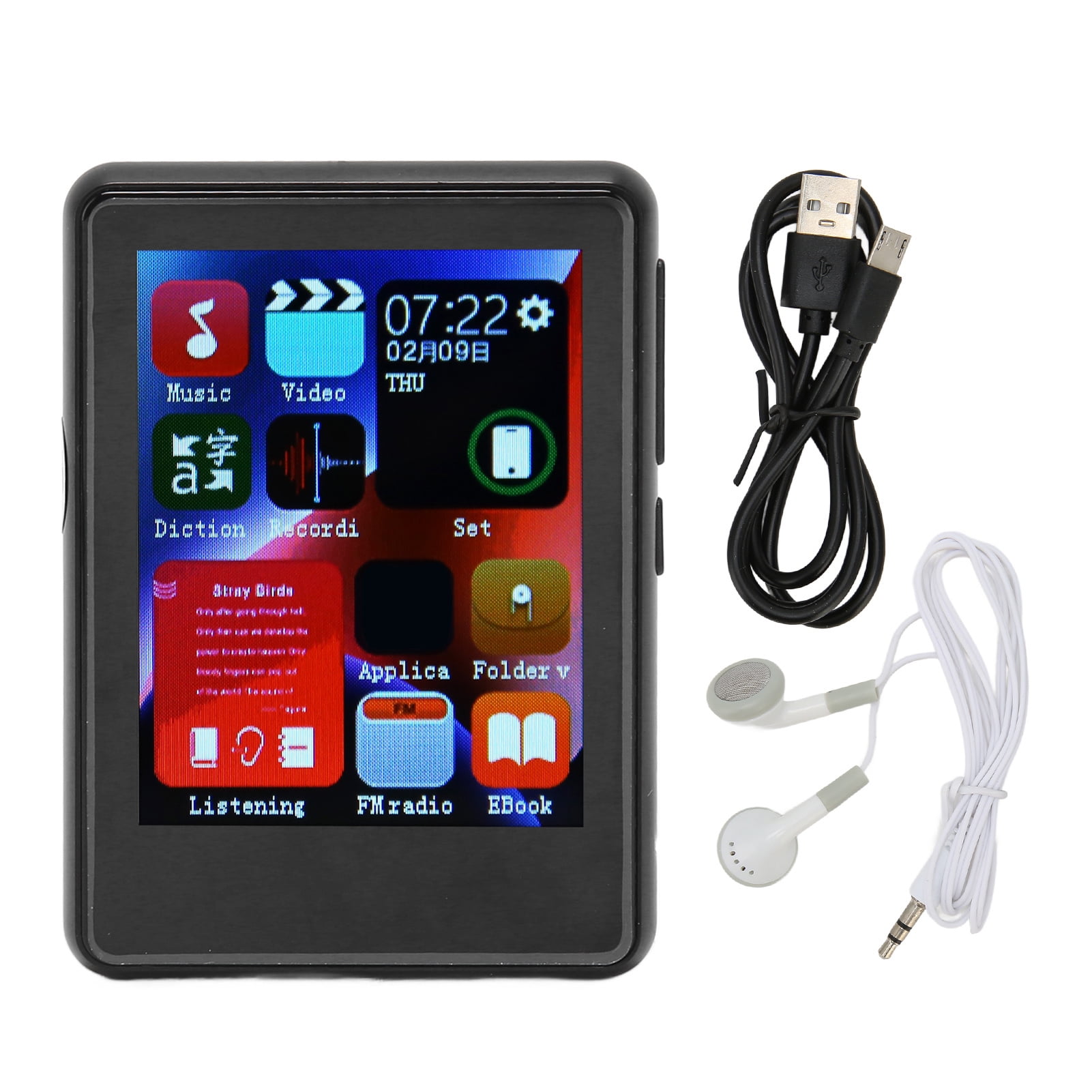MP3 Player Bluetooth 5.0 Support FM Radio 2.4inch Full Touch Screen HD ...