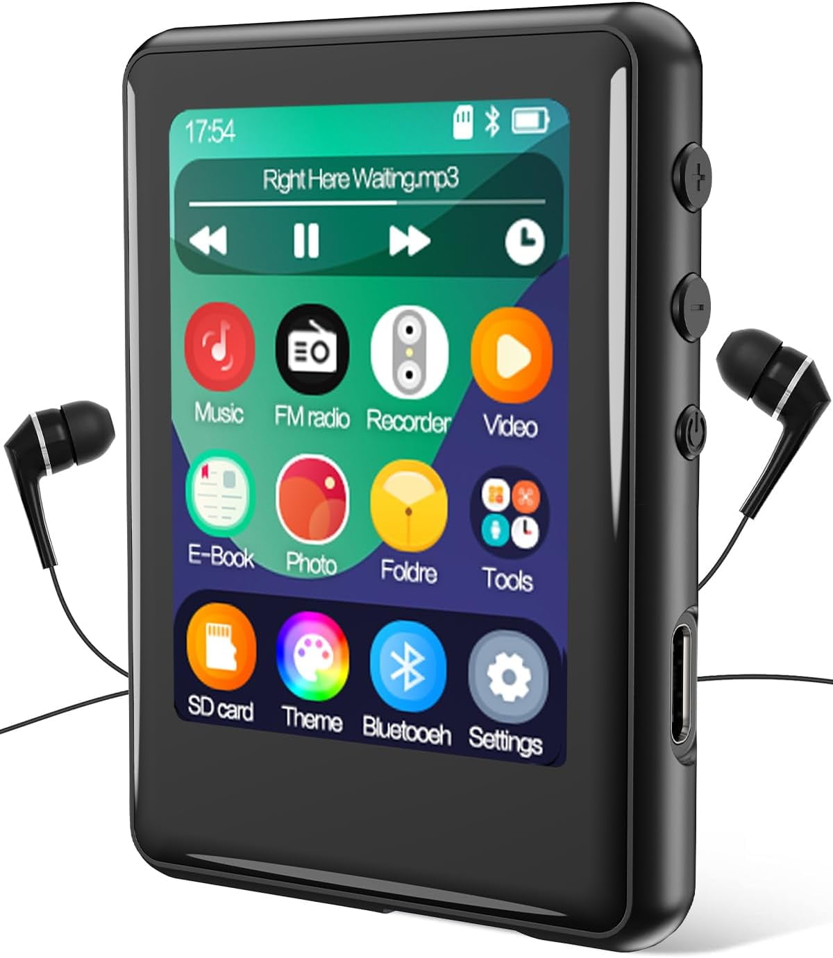 MP3 Player with Bluetooth 5.3, 16GB Full Touchscreen Kids Portable ...