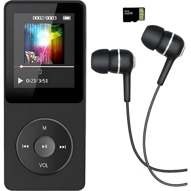 MP3 Player, Music Player with 64GB Micro SD Card, Earphone,Build-in ...