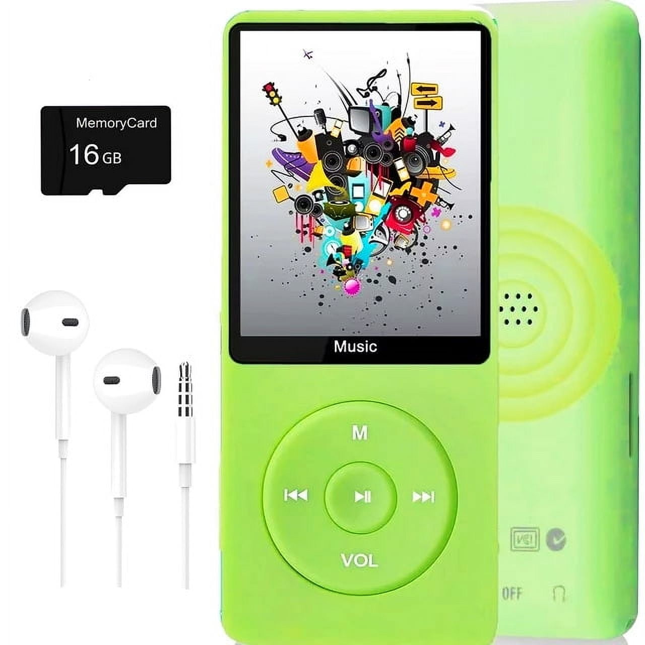 Portable Digital Audio MP3 Player with 16GB Micro SD, FM Radio, Video ...