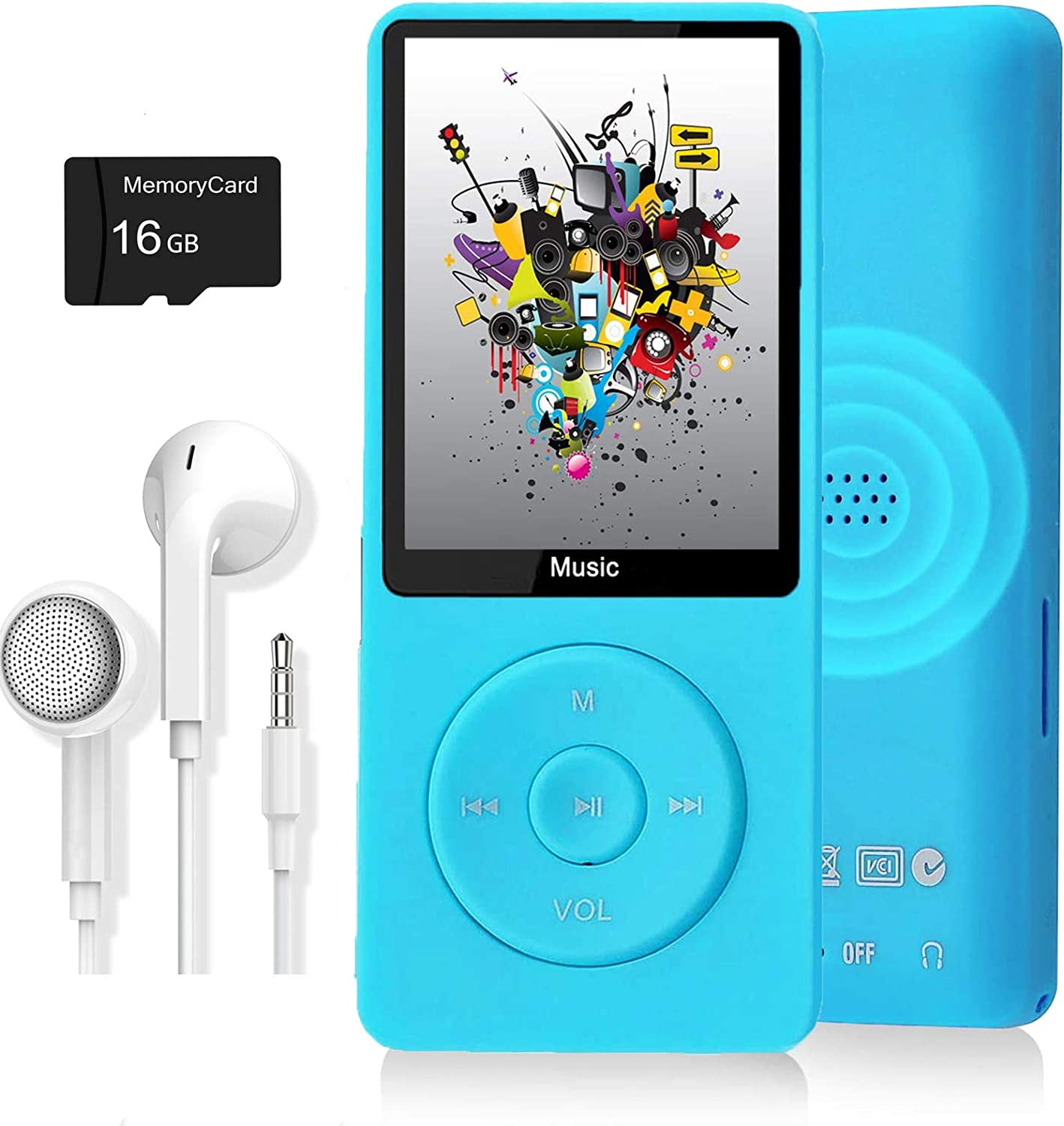 MP3 Player, Music Player with 16GB Micro SD Card, Build-in FM Radio ...